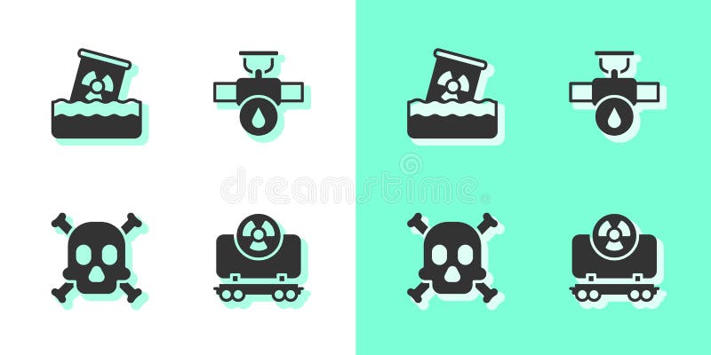 Set Radioactive Cargo Train, Waste Barrel, Bones and Skull Warning and ... Set Radioactive Cargo Train, Waste Barrel, Bones and Skull Warning and ...