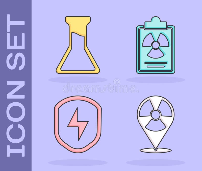 Set Radioactive in Location, Test Tube and Flask, Secure Shield with ...