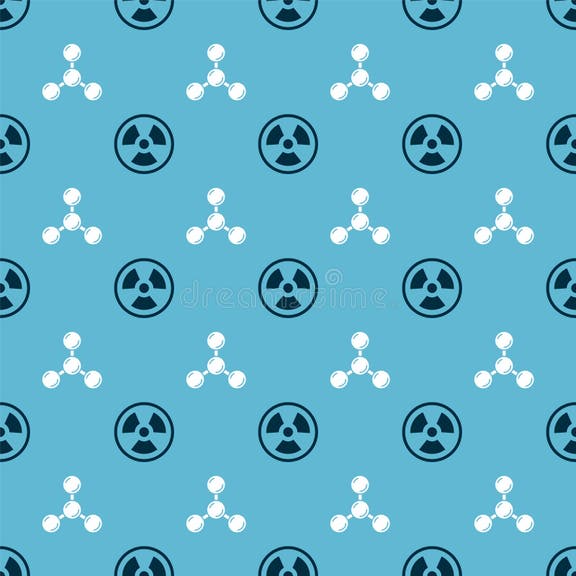Set Radioactive and Molecule on Seamless Pattern. Vector Stock Vector ...