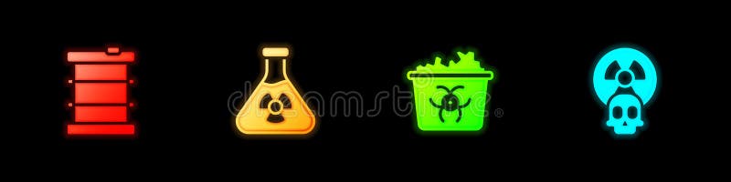 Set Radioactive Waste in Barrel, Test Tube Radiation, Infectious and ...