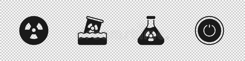 Set Radioactive, Waste in Barrel, Test Tube Radiation and Power Button ...