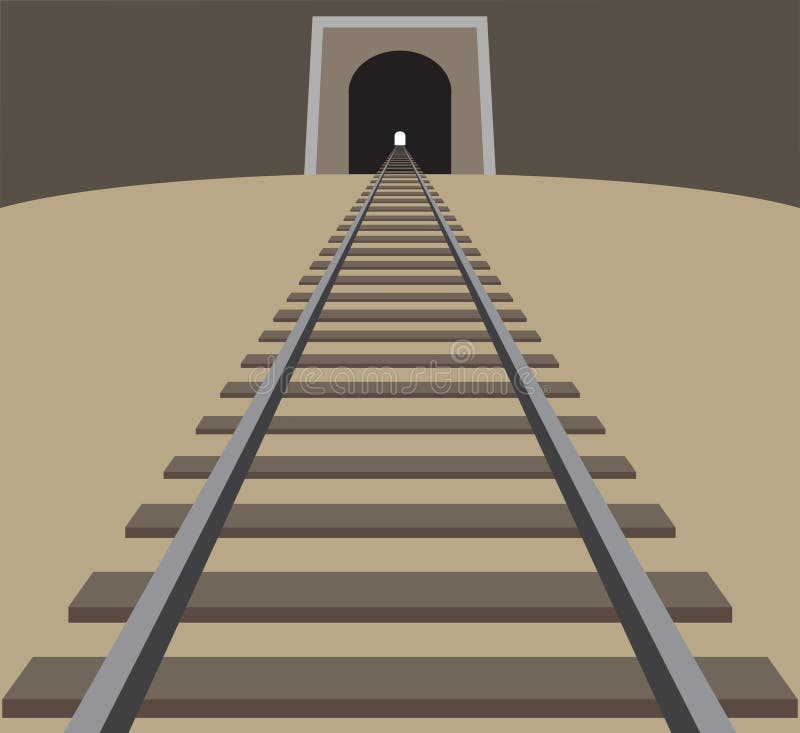 A Light at the End of the Train Tunnel Stock Vector - Illustration of ...