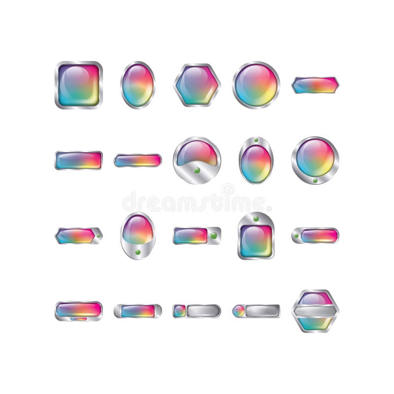 Set of Rainbow Buttons. Vector Illustration Decorative Background ...