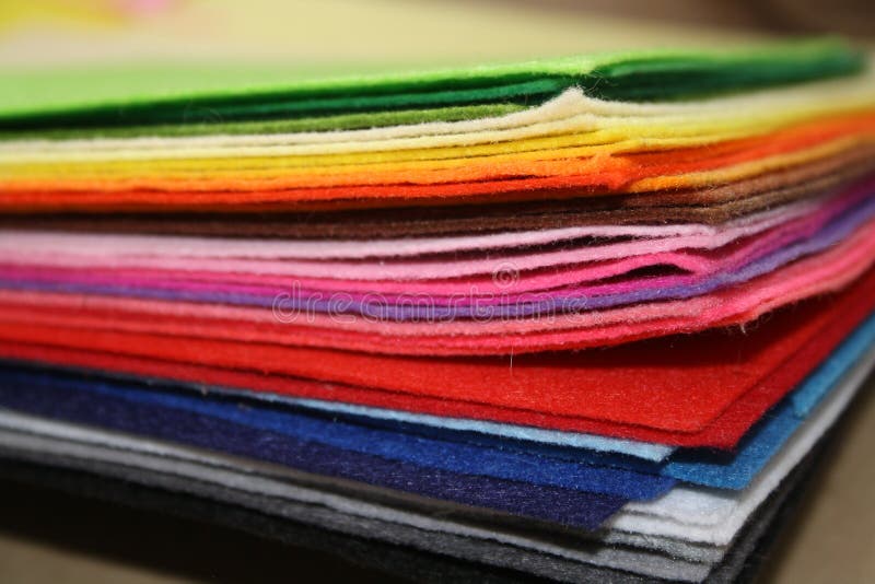 Set of Rainbow Colorful Felt Samples Stock Image - Image of textile ...