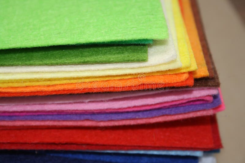 Set of Rainbow Colorful Felt Samples Stock Image - Image of fabric ...