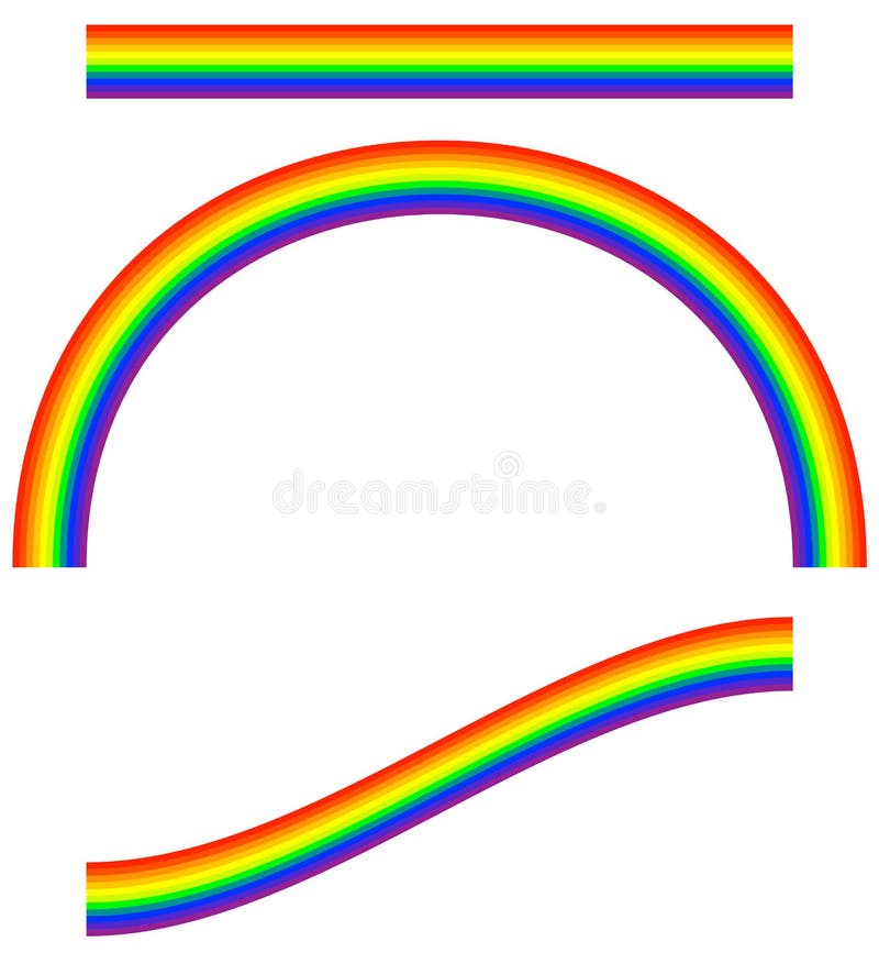 Set of Rainbow Illustrations Isolated on White Stock Vector ...