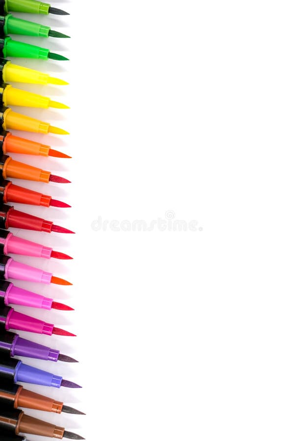A set of rainbow markers stock photo. Image of learn - 231398026