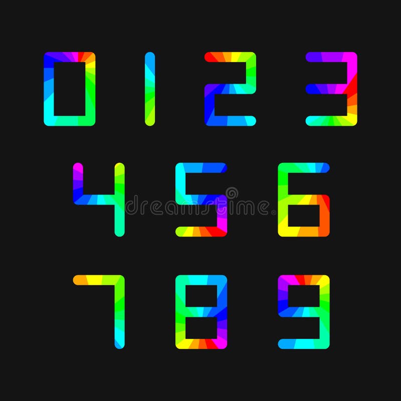 Rainbow Numbers, Vector Illustration. Stock Vector - Illustration of ...