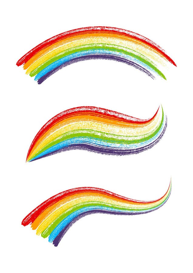 Set of Rainbow Paint Elements Stock Vector - Illustration of decorative ...