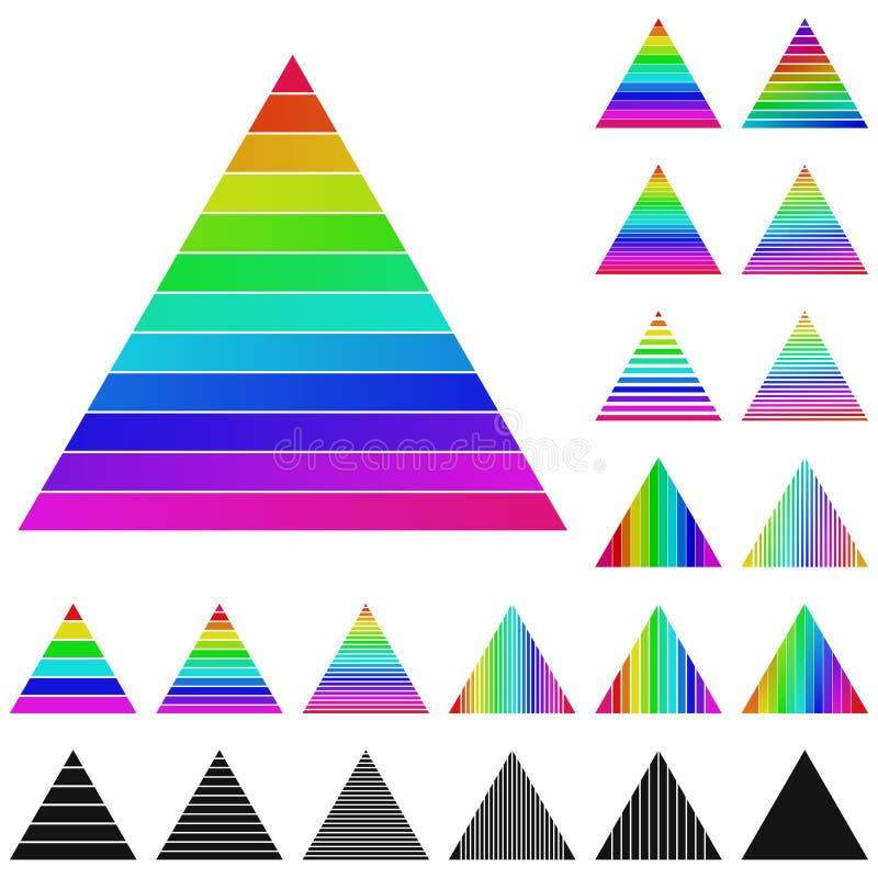 Set of Rainbow Pyramid Logo Icons Stock Vector - Illustration of ...