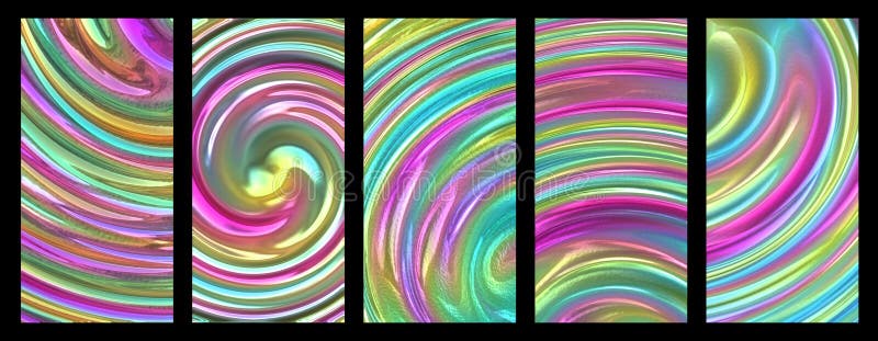 Set of Rainbow Vortex - Templates of Gloss Spiral Types - Holographic ...