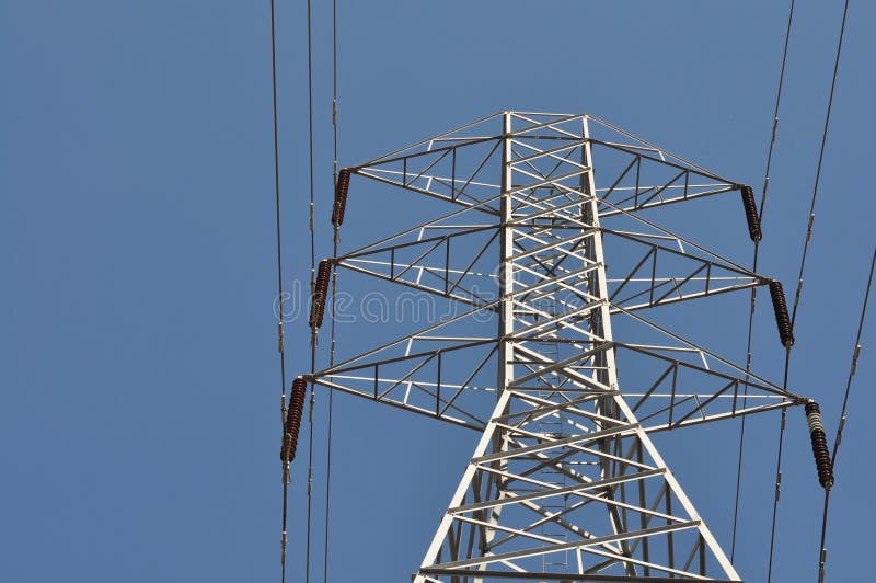A Set of Raised Electricity Cables Stock Image - Image of tall, steel ...