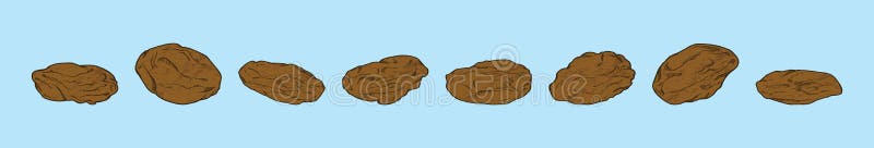 Set of Raisins Cartoon Icon Design Template with Various Models. Vector ...