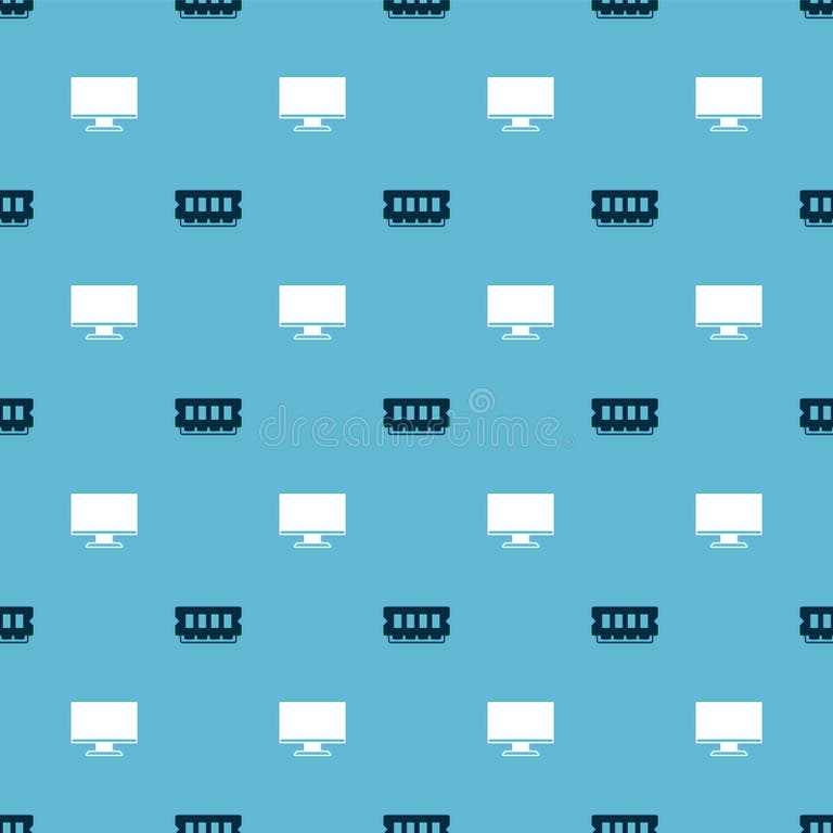 Set RAM, Random Access Memory and Computer Monitor Screen on Seamless ...