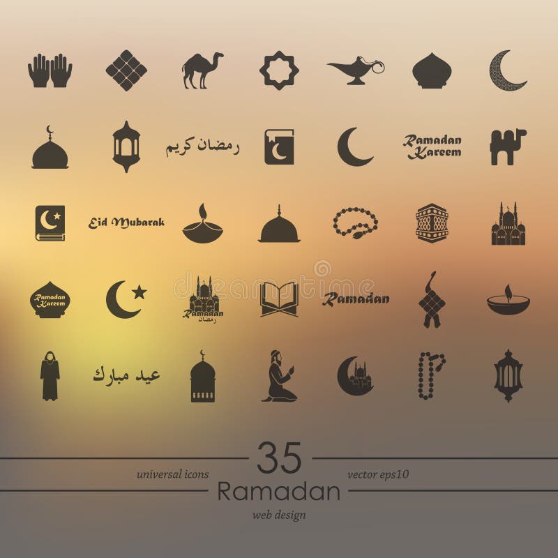 Set of ramadan icons stock vector. Illustration of arabic - 94322940