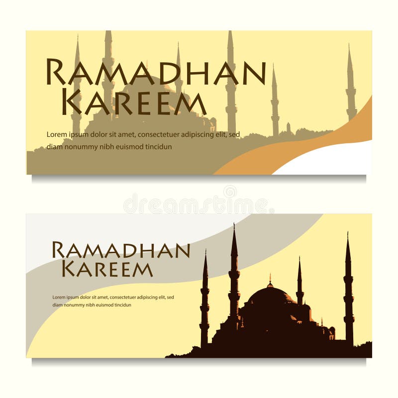 Set of Ramadhan Banner Template Stock Vector - Illustration of religion ...