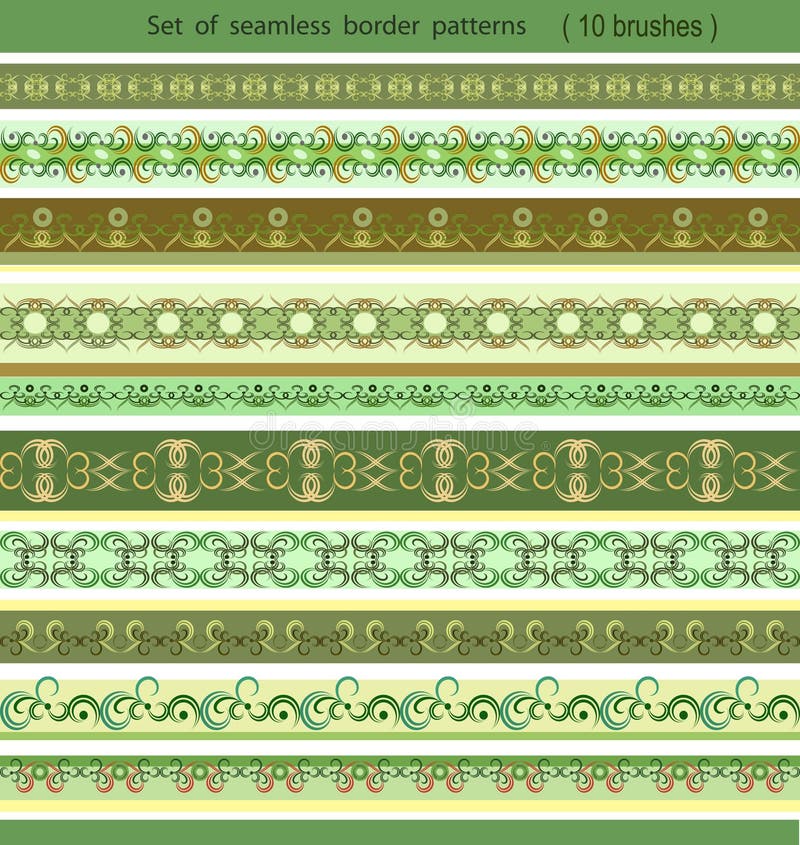 Set Randmuster vektor abbildung. Illustration von farbe - 24608309