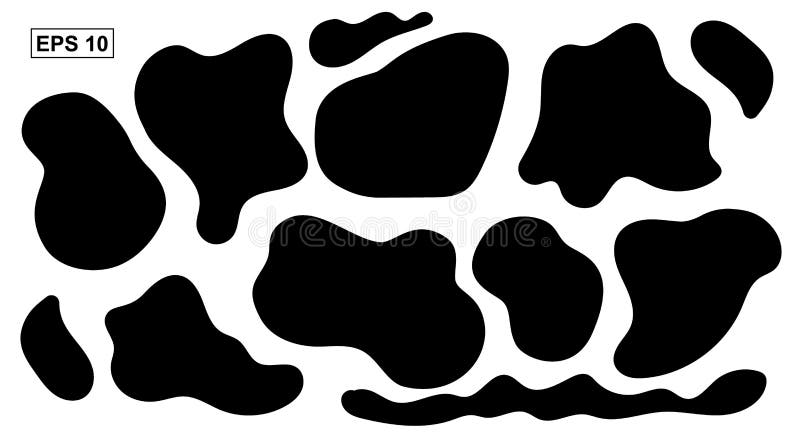Set of random black spots stock vector. Illustration of modern - 220810294