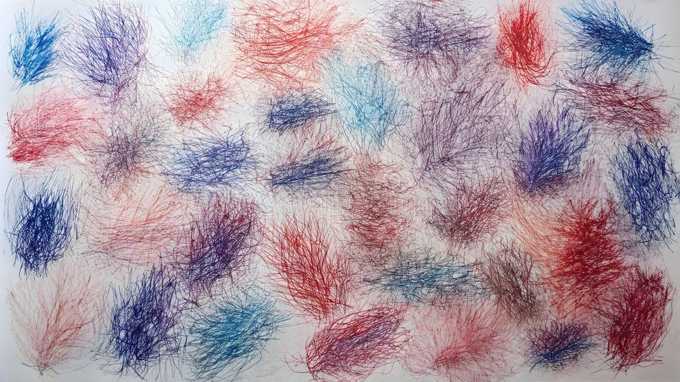 Set of Random Chaotic Lines. Child S Marker Drawing. Scribble Design ...