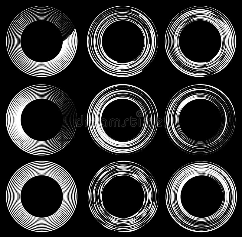 Set of Random Circle Elements. Concentric Circles, Concentric Ri Stock ...