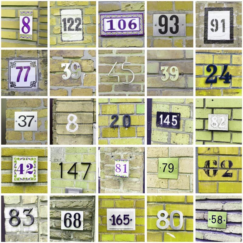 Set of Random House Numbers Stock Photo - Image of home, collage: 228497466