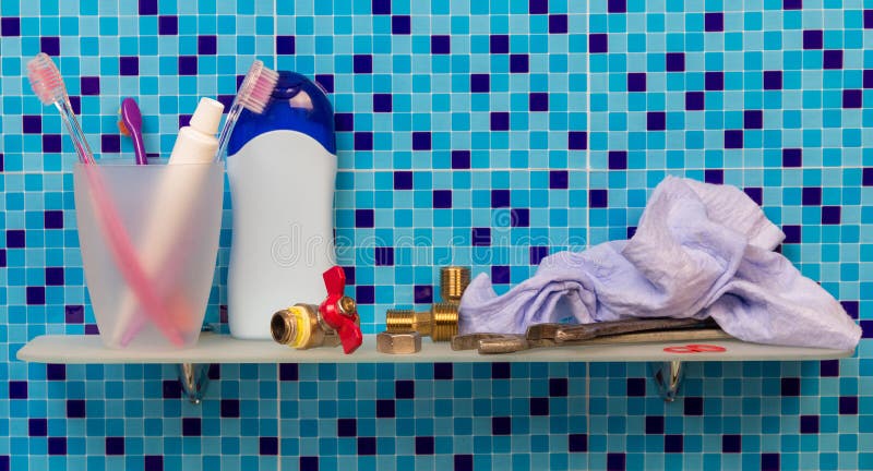 Set of Random Objects on a Shelf Stock Photo - Image of clean, close ...