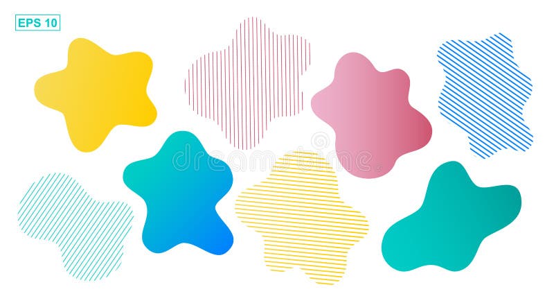 Set of Random Spots. Colored and Striped Spot. the Spot is Irregular in ...