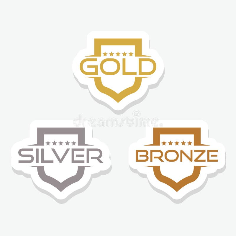 Set of Rank Emblems - Gold, Silver, Bronze. First Second and Third ...