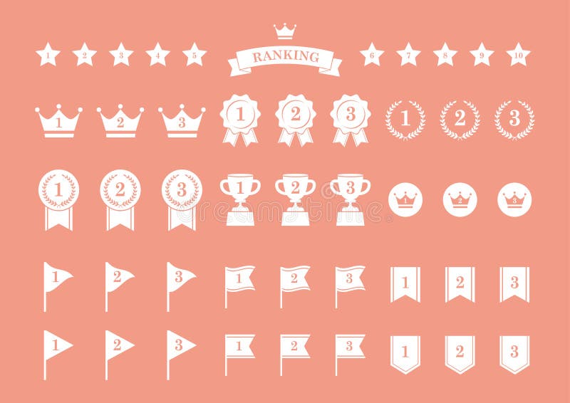 Set of Ranking Icon Illustrations Stock Illustration - Illustration of ...