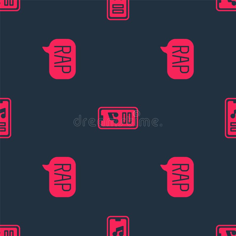 Set Rap Music and Music Player on Seamless Pattern. Vector Stock Vector ...