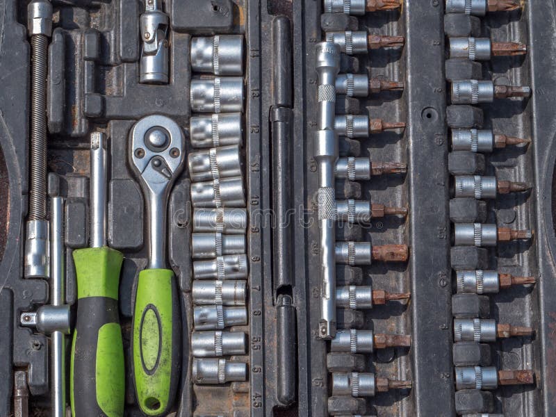 Set of ratchet sockets stock photo. Image of ratchet - 210821640