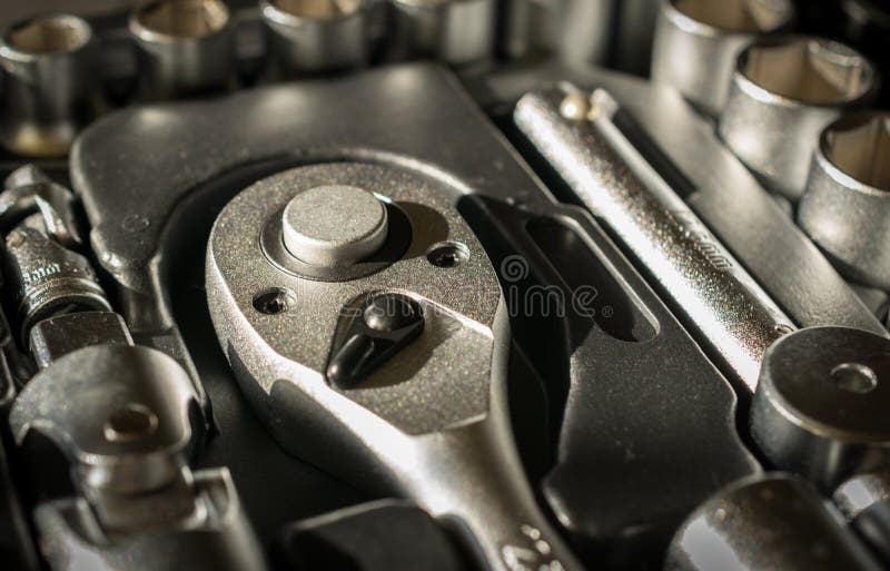 Set of ratchet tools stock image. Image of manual, blue - 86148671