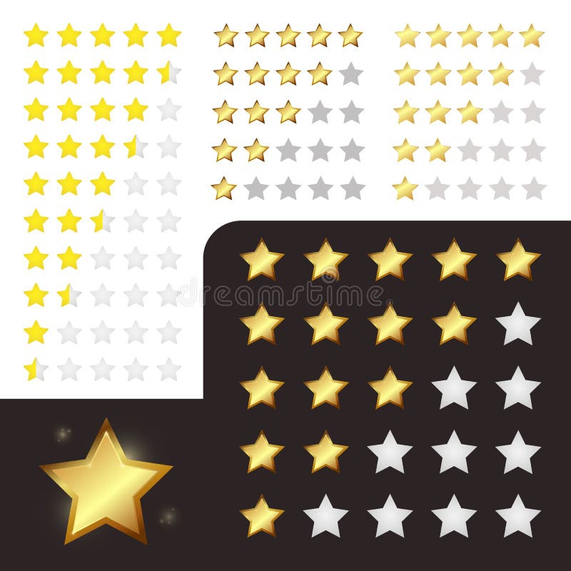 1 set of rating stars stock vector. Illustration of class - 223266877