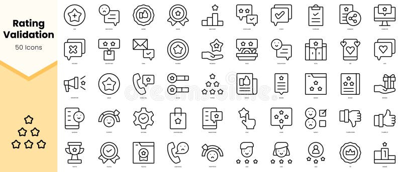 Set of Rating Validation Icons. Simple Line Art Style Icons Pack Stock ...