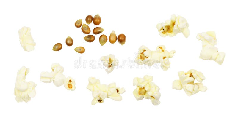 Set of Raw and Cooked Popcorn Stock Image - Image of ingredient ...