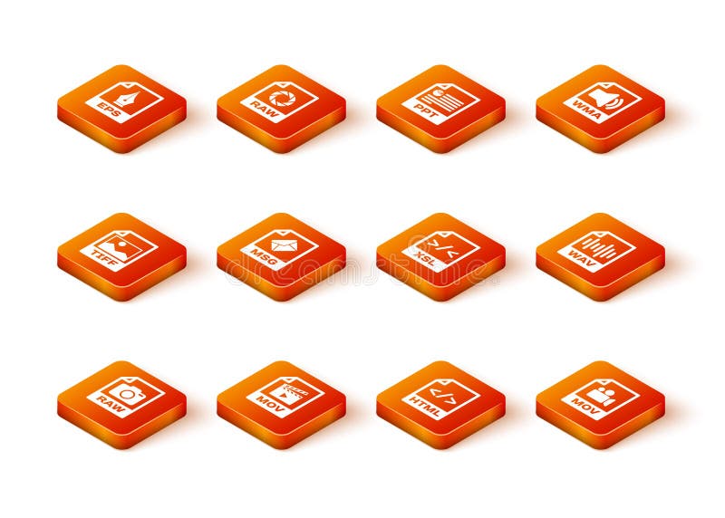 Set RAW File Document, MOV, TIFF, MSG, HTML and XSL Icon. Vector Stock ... Set RAW File Document, MOV, TIFF, MSG, HTML and XSL Icon. Vector Stock ...