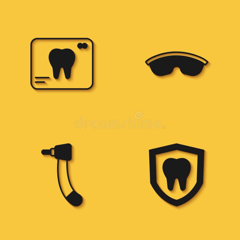 Set X-ray of Tooth, Dental Protection, Tooth Drill and Safety Goggle ...