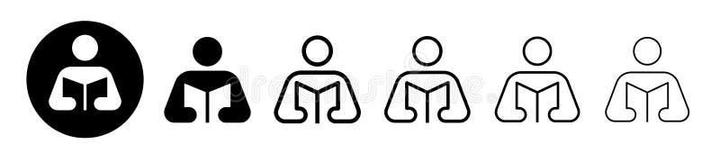 Set of Reading Book or Learning Icons. Reader Symbol, Education Icons ...