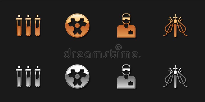 Set Reagent Bottle, Biohazard Symbol, Laboratory Assistant and ...