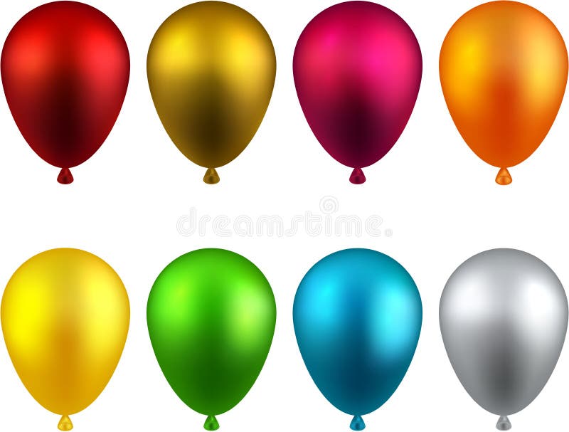 Set of realistic balloons. stock vector. Illustration of blue - 46088212