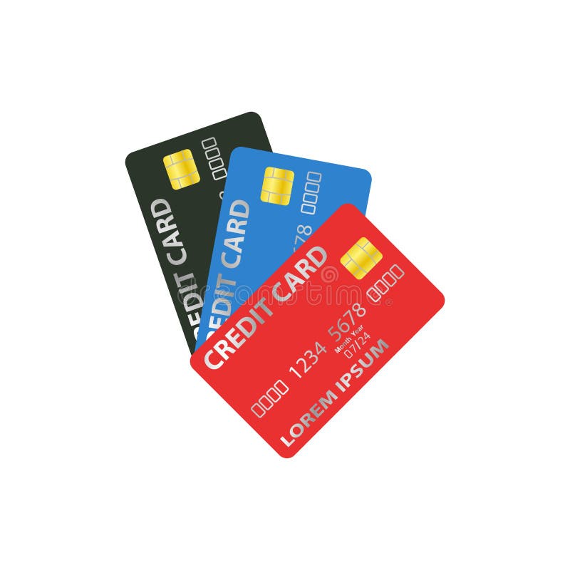 Set of Realistic Bank Cards. Stock Vector - Illustration of color ...