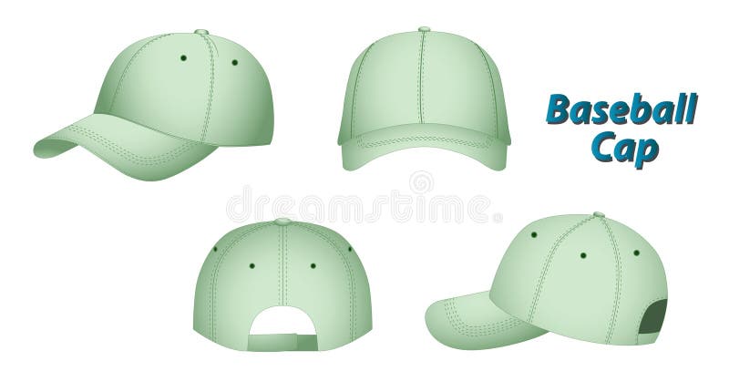 Set of Realistic Baseball Cap Dimensions, Various Hat Dimensions ...