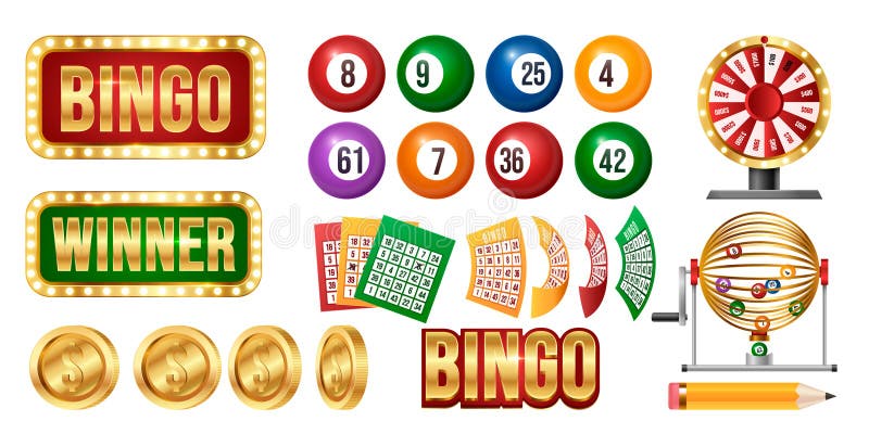 Set of Realistic Bingo Game Stock Illustration - Illustration of gamble ...