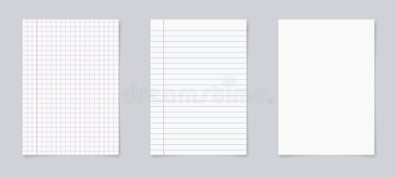 Set of Realistic Blank Sheets of Square and Lined Paper Stock Vector ...