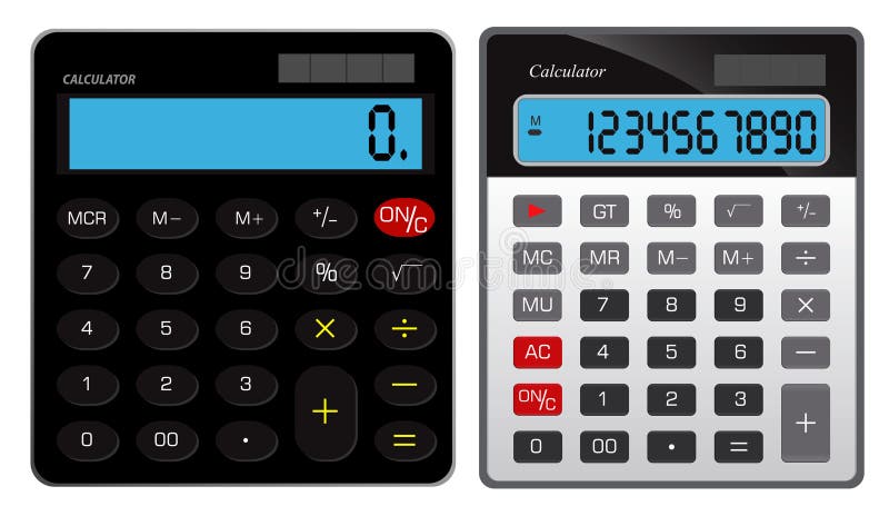 Set of Realistic Calculator Business Accounting Isolated or Calculator ...