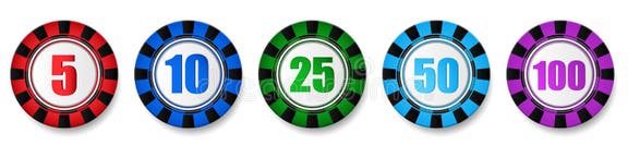 Set of Realistic Casino Chips with Numbers. Stock Vector - Illustration ...