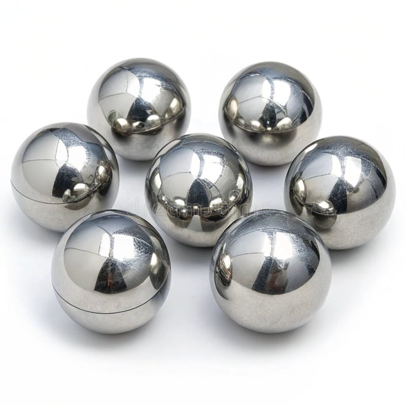 Chrome Ball Set Realistic Isolated on White Background Stock ...