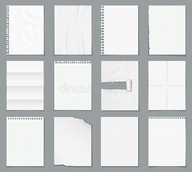 Set Realistic Clean Papers Blank Mockup Stock Vector - Illustration of ...