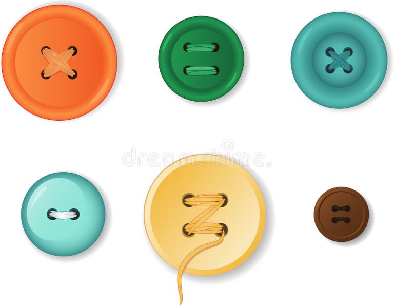 Set of Realistic Clothing Buttons Stock Vector - Illustration of design ...