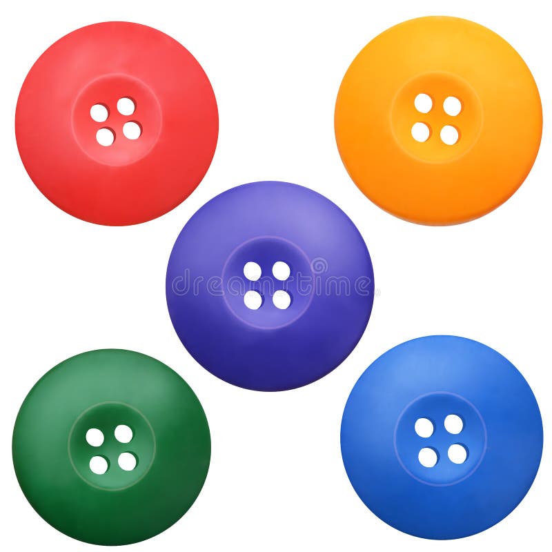Set of Realistic Clothing Coloured Buttons Stock Illustration ...